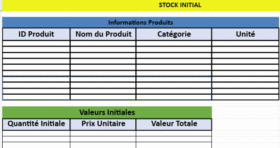 Modèle Excel de Fiche d’inventaire de stock à Imprimer