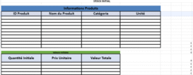 Modèle Excel de Fiche d’inventaire de stock à Imprimer
