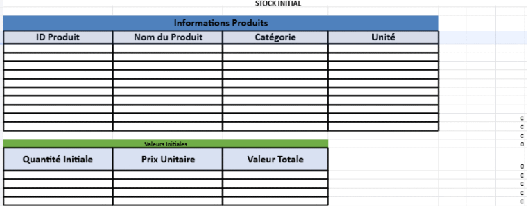 Modèle Excel de Fiche d’inventaire de stock à Imprimer