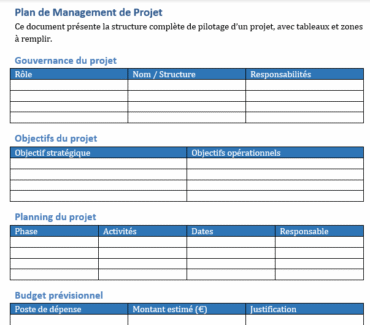 📘 Rédiger un plan de management de projet : le guide complet