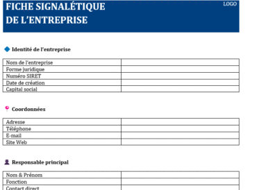 La Fiche Signalétique d’Entreprise : Modèle Word - Le Cours Gratuit