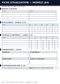 Fiche d’évaluation de formation : modèles téléchargeable