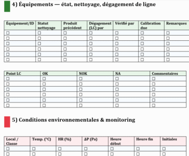 Dossier de lot pharmaceutique (BMR/BPR) : modèle Word