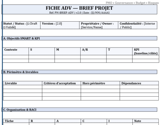 Fiche brief projet Word : mode d’emploi