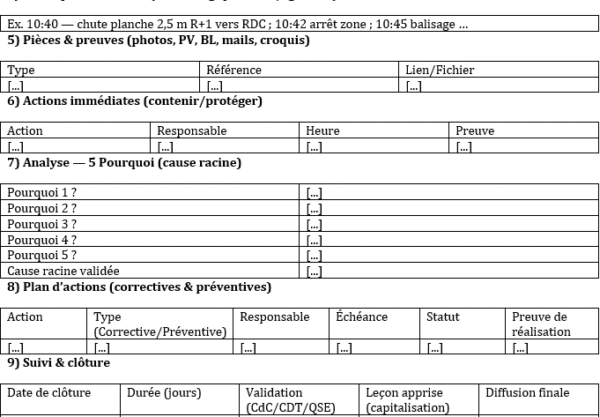 Rédiger un rapport journalier de chantier (RJC) : exemples