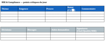 Rapport de travail journalier : modèles Word