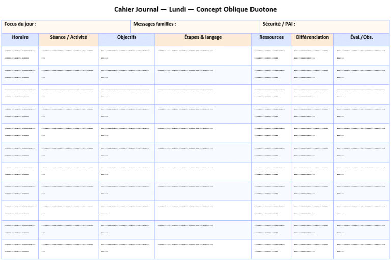 Cahier journal enseignant : 5 modèles gratuits à télécharger