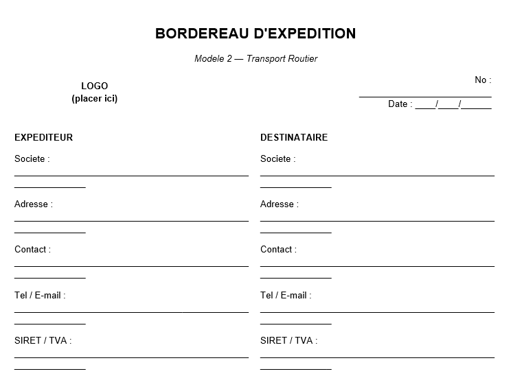 Bordereau d’expédition : 12 modèles Word à télécharger