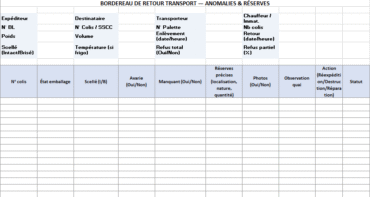 Bon de retour marchandises & bordereau de retour transport
