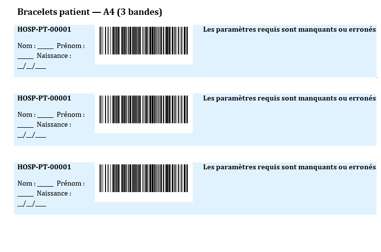 Dossiers patient, bracelets, tubes d’analyse — Code 128 / DataMatrix ...
