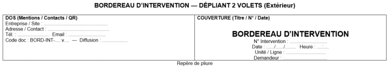 Premier bon d’intervention & bordereau à imprimer (Word)