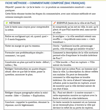 Exemple de commentaire composé corrigé