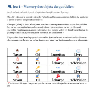 Jeux de mémoire pour personnes âgées gratuits