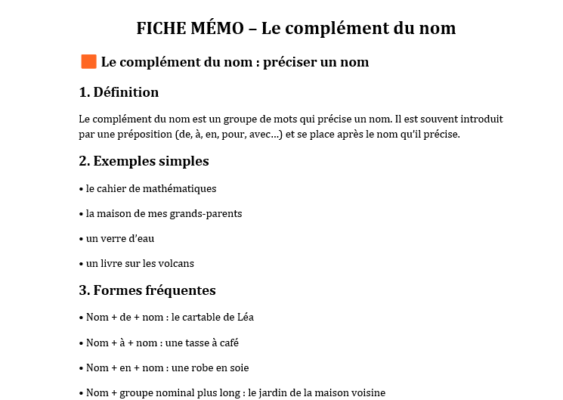 Complément du nom : guide complet, exemples
