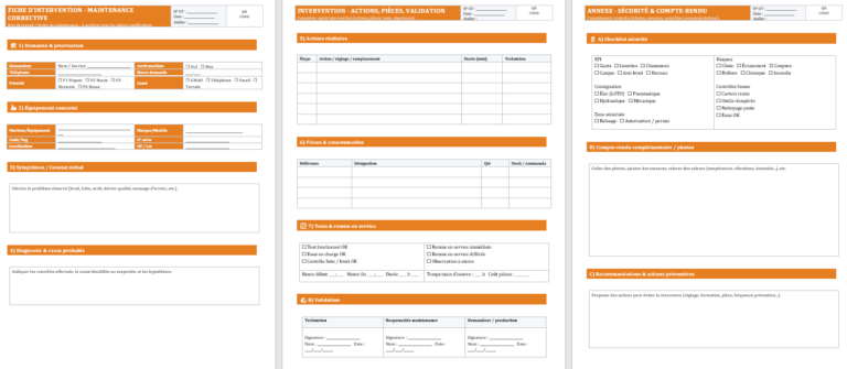 Fiche d’intervention Excel gratuite + Modèles Word à télécharger